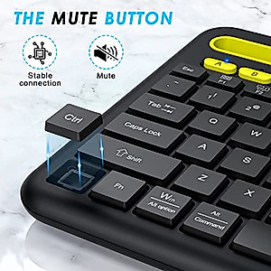 Updated 2023 Version K486 Wireless Bluetooth 5.0 Multi-Device Keyboard for Windows, macOS, iPadOS, Android or Chrome OS, Compact, Compatible with PC, Mac, Laptop, Smartphone, Tablet - Black