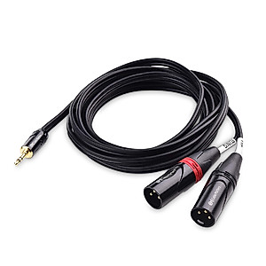 Cable Matters 3.5mm 1/8 Inch TRS to 2 XLR Cable 10 ft, Male to Female Aux to Dual XLR Breakout Cable