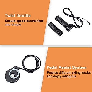 PEXMOR Electric Bike Conversion Kit, 48V 1000W 26" Fat Front Wheel E-Bike Conversion Kit, Ebike Hub Motor Kit Upgrade 3 Mode Controller w/PAS/LCD Display/Twist Throttle Bicycle Ebike Wheel Kit