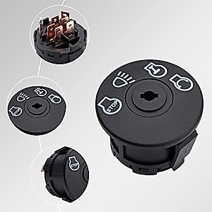 Swgaunc Ignition Starter Switch 4 Position Key Switch Fit for Husqvarna Craftsman John Deere MTD Murray Riding Lawn Mower 532175566 175566 2 Keys
