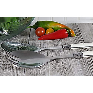 French Home LG038 2 Piece Salad Servers, Faux Ivory