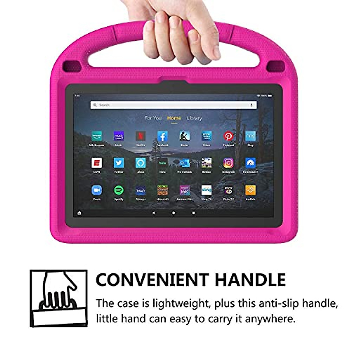Fire HD 10 & Fire HD 10 Plus Tablet Case for Kids(11th Generation, 2021 Release) - DICEKOO Lightweight Shockproof Kid-Proof Cover with Stand for Kindle Fire HD 10 Kids Tablet & Kids Pro Tablet - Pink