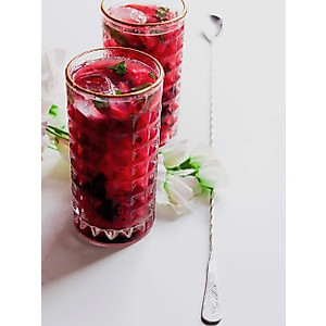 18" Cocktail Mixing Glass Bar Spoon - Long Handle Stainless Steel Drink Pitcher Mixer to Chill and Mix Stirred Drinks - 1 Spoon