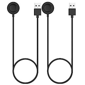 RuenTech Charger Compatible with Fossil Gen 6 / Gen 5 / Gen 4 / Sport Smartwatch Rapid Charger Magnetic (Black&Black)
