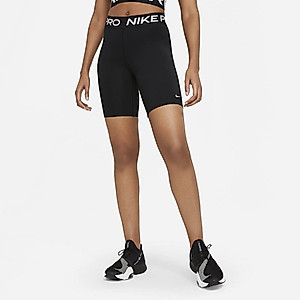 Nike Women's Pro 365 8" Compression Shorts (as1, Alpha, s, Regular, Regular, Black/White)