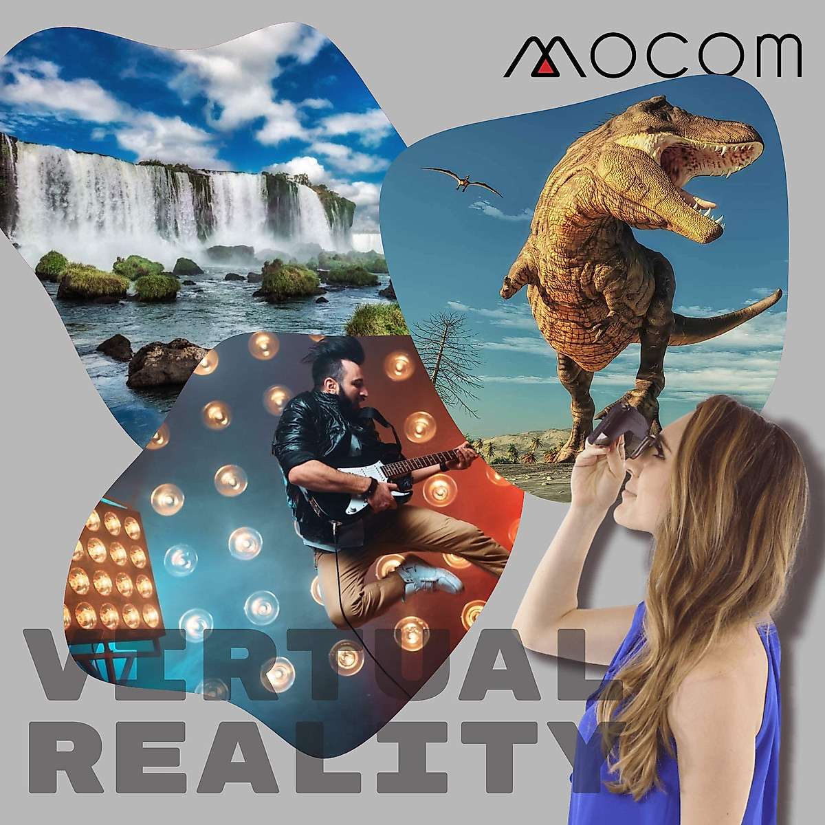 Portable Virtual Reality VR Glasses - Patented Mini Pocket-Sized Headset with Travel Case | Foldable, Portable Head Sets for iPhone & Android, Enjoy 360 VR Videos (Red)