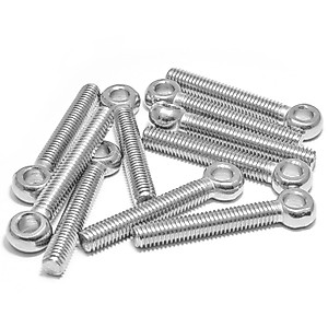 Augiimor 10pcs 304 Stainless Steel Eye Bolt M6 x 40mm Welded Closed Shoulder Swing Lifting Eye Bolt Machinery Shoulder Screw Rod Eye Screw Bolts