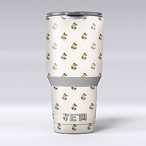 Design Skinz The Micro Daisy and Polka Dot Pattern - Skin Decal Vinyl Wrap Kit Compatible with The Yeti Rambler Cooler Tumbler Cups