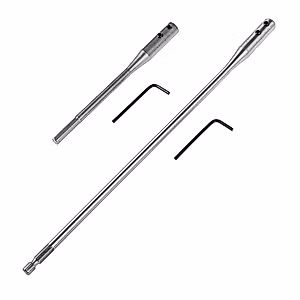 4PCS Drill Bit Extension Set, 1/4 Hex Shank Quick Change Spade Drill Bit Extension 6" and 12" Wood Spade Drill Bit Extension with 2 Keys Spade Bit Extension Set