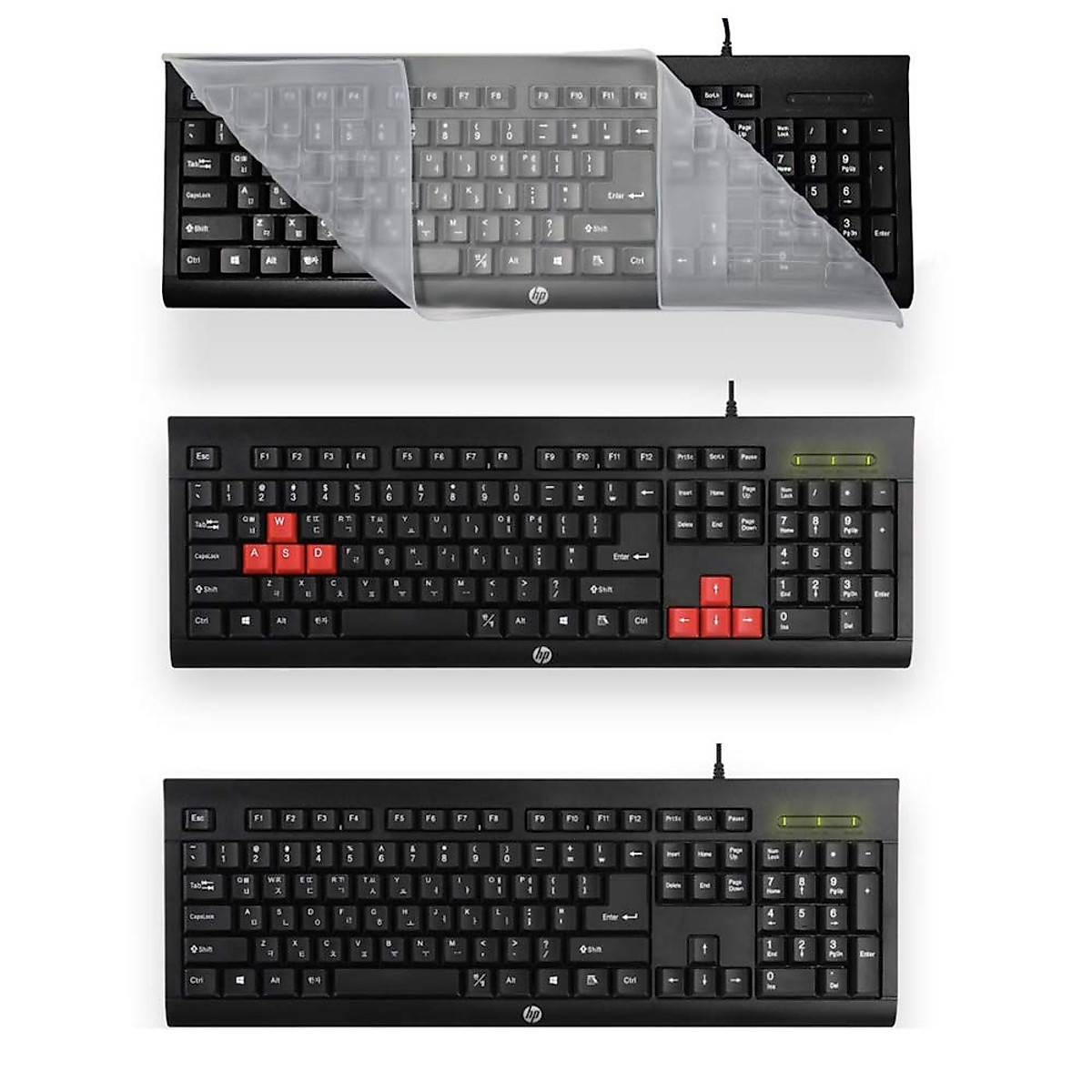 TULGIGS Gaming Wire Keyboard + Mouse + Keyskin, Silicon Keyboard Cover