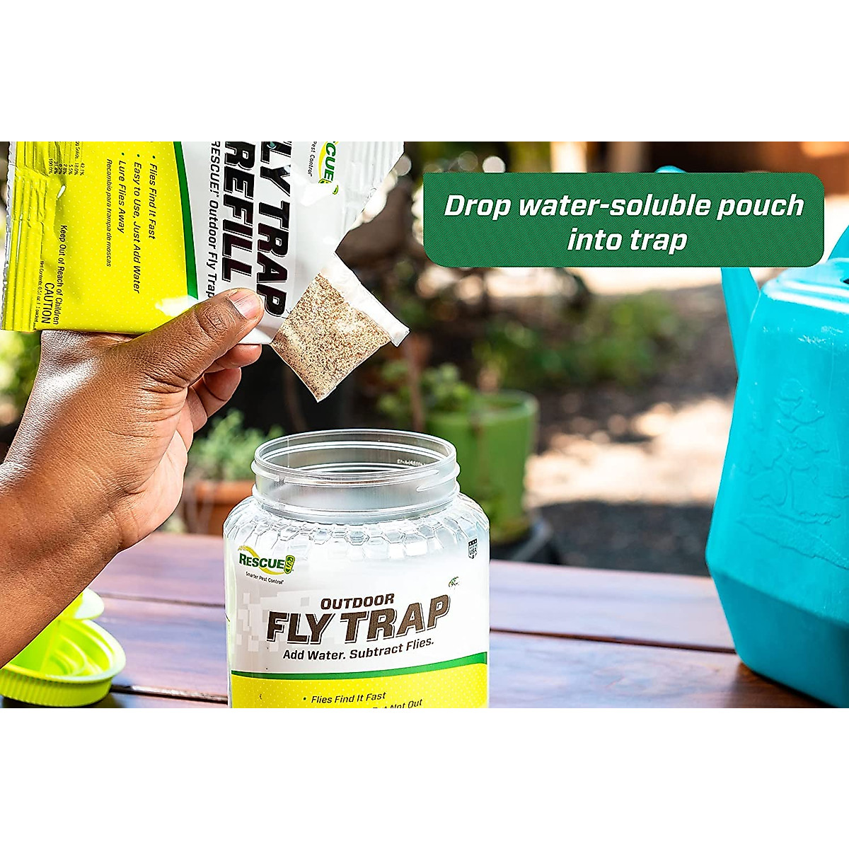 Rescue Outdoor Reusable Fly Trap Canister 4 Pack
