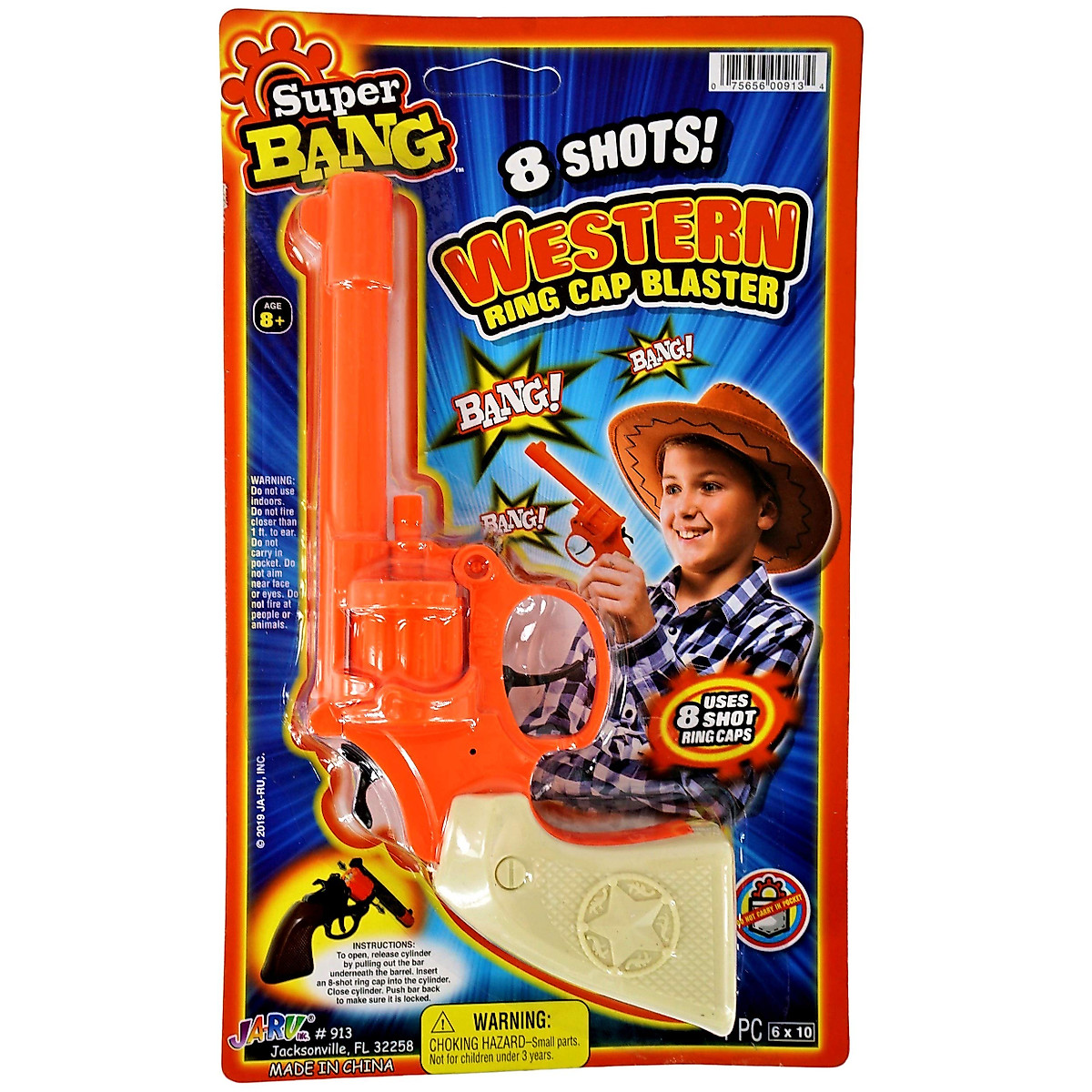 JA-RU Cap Gun Western Wild West Super Bang (1 Unit) Action Bang Party Favors Supplies for Kids.913-1A