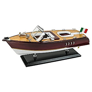 SAILINGSTORY Wooden Model Boat Riva Aquarama Speedboat 1/20 Scale Replica Runabout Boat Model Decoration