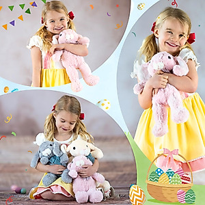 BENINY Easter Bunny Stuffed Animal in 3 Colors, Cute Stuffed Bunny Rabbit Plush Toys Gift for Girls Kids,14 Inches (Grey/White/Pink)