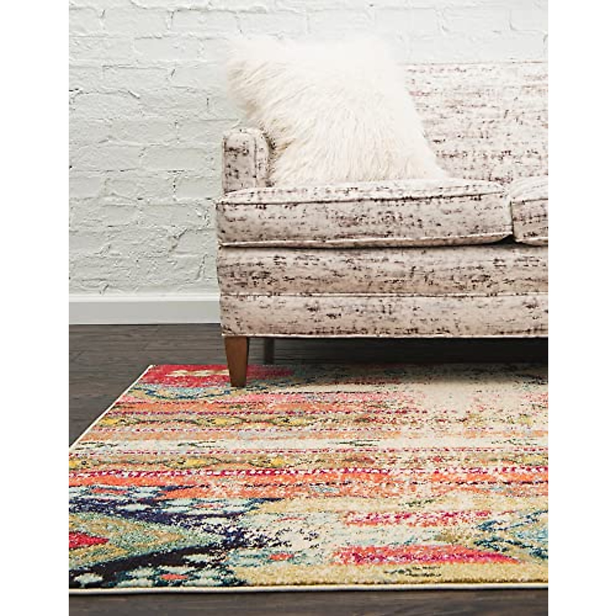Unique Loom Sedona Collection Distressed, Southwestern, Vintage, Modern, Over-Dyed, Abstract Area Rug (5' 0 x 8' 0 Rectangular, Multi/Beige)