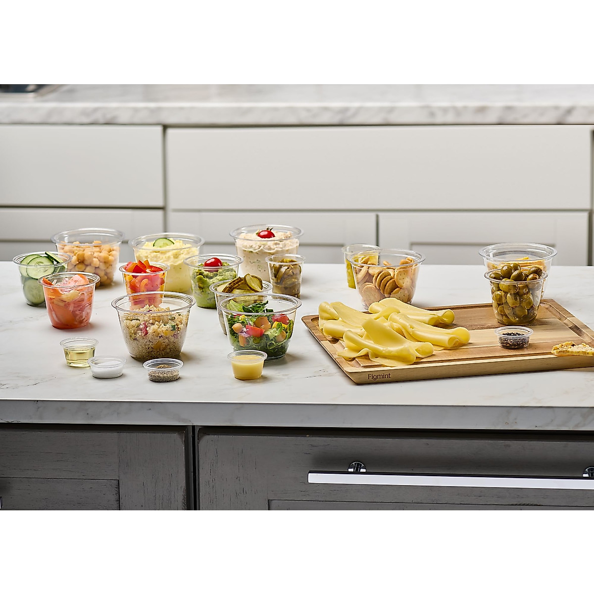 PATCHKE [ 3 OZ - 100 Cups + 100 Lids ] Jello shot Cups with Lids - Leak-Resistant, Tight fit, Easy Snap-on Lids - Clear & Fully Transparent, Tall squeezable Disposable Plastic.