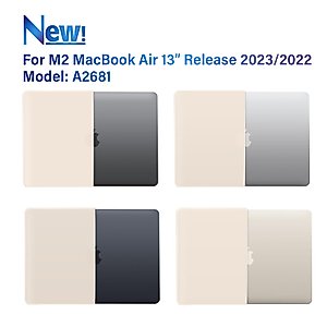 IBENZER Compatible with 2024 2023 2022 MacBook Air 13 inch Case M3 A3113 M2 A2681, HardShell Case & KeyboardCover & ScreenFilm & Type-C Adapter for Mac Air 13.6, Nude, AT13-KK-NU+2TC