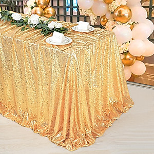 Sparkly Gold Sequin Tablecloth Rectangle Glitter Table Linen 60x102inch Wedding Sequin Tablecloth Decorations