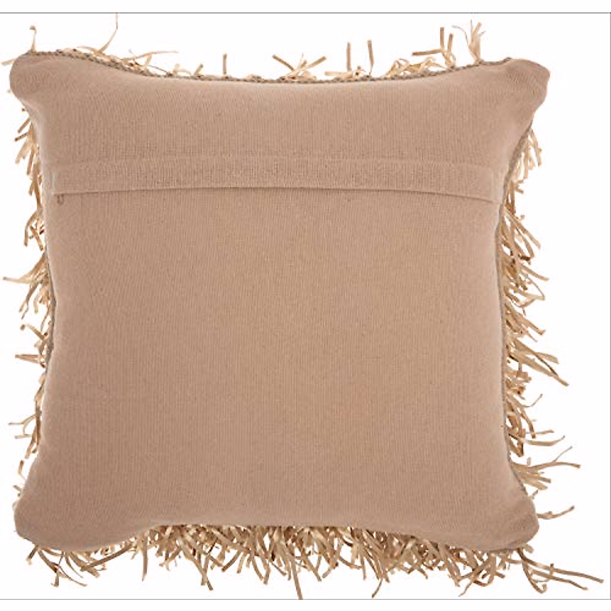 Mina Victory Shag Metallic Ribbon Shag Beige 20" x 20" Throw Pillow