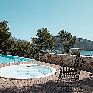 VINGLI Patio Steel Garden Bench with Black Finish, Weather Resistant Patio Metal Bench for Courtyards, Lawns, Balconies, Pools and Beaches