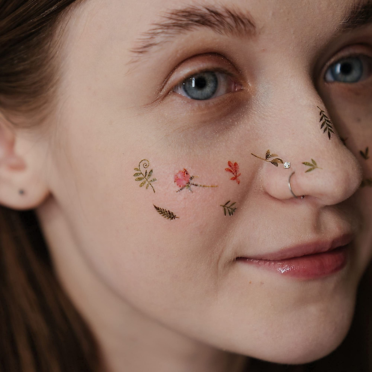 Jstyle 18Pcs Nose Rings Hoop Stainless Steel 20G L Shaped CZ Nose Studs Piercing Ring Hoop Body Jewelry Set