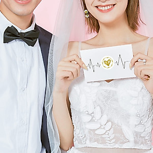 Koogel 500 PCS Heart Stickers 1.5 inch Heart Envelope Seals,2 Styles for Valentine's Day,Wedding Invitations,Craft and Greeting Cards