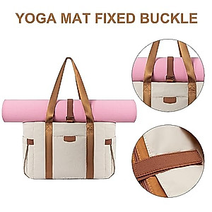 CLUCI Tote Bag for Women Travel Shoulder Bag Middle Tote Handbags with Yoga Mat Buckle for Gym,Work