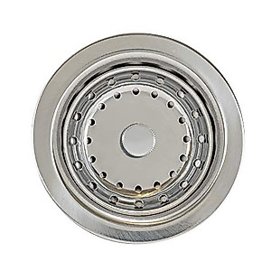 EZ-FLO Kitchen Sink Strainer with Flange and Die-Cast Slip-Joint Nut, Stainless Steel Fixed-Post Basket with 3-1/2 Inch to 4 Inch Opening, 30001