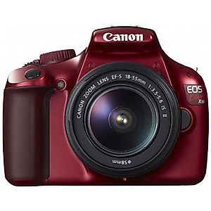 Canon Digital SLR Camera EOS Kiss X50 with EF-S18-55mm IS II Lens Kit (Red) - International Version (No Warranty)
