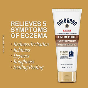 Gold Bond Medicated Eczema Relief Skin Protectant Cream, 8 oz., With 2% Colloidal Oatmeal
