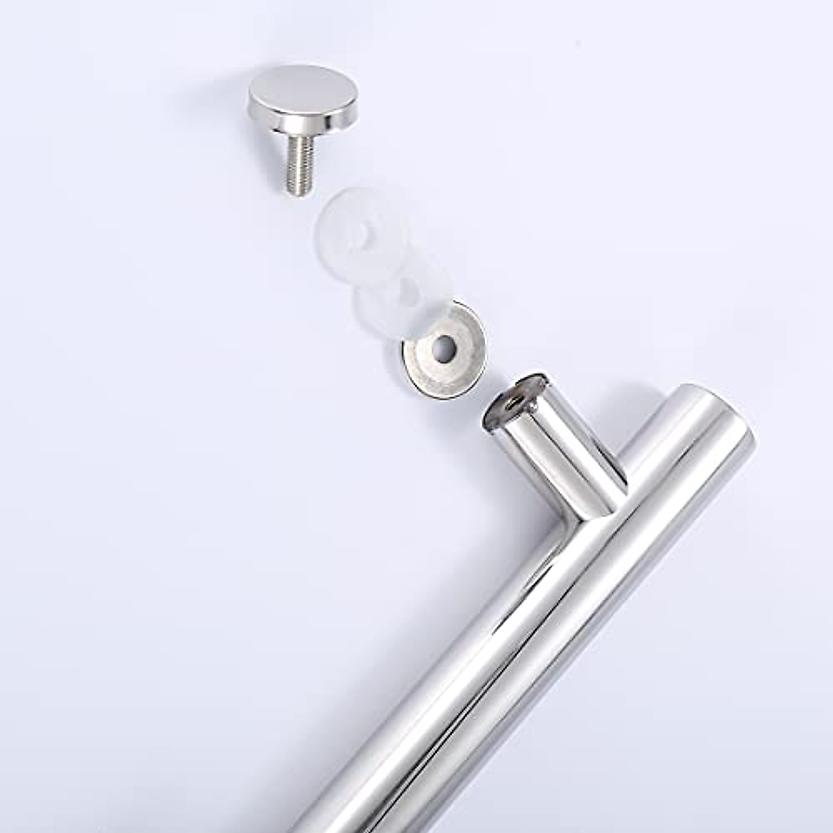SIMPHONY 12 inches Heavy-Duty Commercial Grade-304 Stainless Steel Push Pull Door Handle/Sliding Barn Door Handle Set/Glass Door Pulls,Hardware - Fit Doors 1/2 to 2 ''
