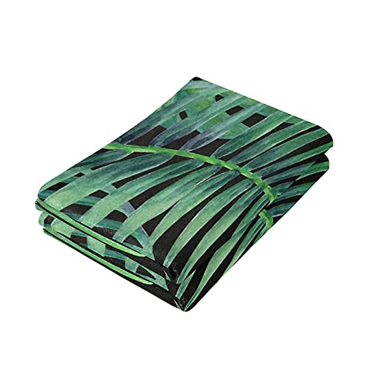 susiyo Bright Green Tropical Leaves Hand Towels Set of 2 Luxury Print Decorative Bathroom Towels Super Soft Highly Absorbent Multipurpose Towels for Yoga Gym Spa Hotel Bathroom Kitchen 28x14 Inch