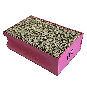 3.5" Handheld Polishing Pads for Concrete, Granite, and Marble, Wet or Dry, Electroplated, 60 Grit