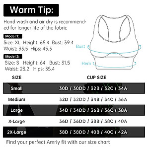 AMRIY Racerback Sports Bras for Women Medium Support Padded Seamless Women's Sports Wireless Bra Black White,XXL