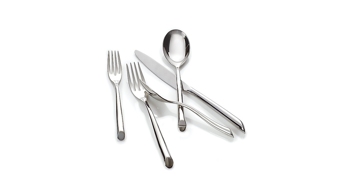 Nambe Frond 5-Piece Stainless Steel Flatware Set | Elegant Modern Design