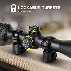 ESSLNB 3-9x50mm Airsoft Scope with Red Dot Illuminated Crosshair Reticle Riflescopes for Hunting&Shooting with Locking/Hold Zero Turrets and 2 Free Mount Rings