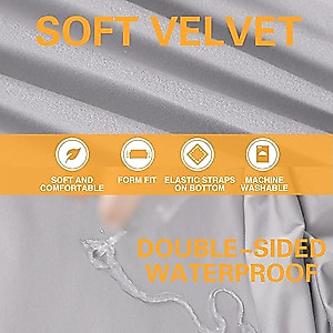 Auctus Loverseat Slipcovers, Waterproof Recliner Slipcovers, Velvet 6-Piece Set, Skin-Friendly Double Sofa Cover, Recliner Cover Waterproof and Washable, Armrest Storage Bag Included(Beige)