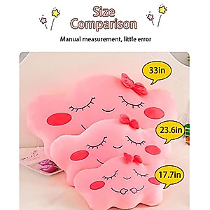 BGHN Cute Cushion Pillow Cloud Shape Perfect Throw Pillows for Beach Home Decor Decorative Accent Throw Pillow for Girls Room and Couch Grape, Pink Medium-23.6inch