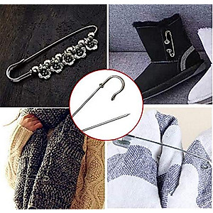 ReachTop Pack of 30 Large Safety Pins, 2.76" Heavy Duty Blanket Pins Bulk Steel Spring Lock Pins Fasteners for Blankets Crafts Skirts Kilts Brooch Making