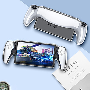 Fintie Case for PlayStation Portal - [Ultra Clear] Soft TPU Back Case, Anti-Scratch Protective Cover with Ergonomic Grip for PlayStation Portal Remote Player, Transparent