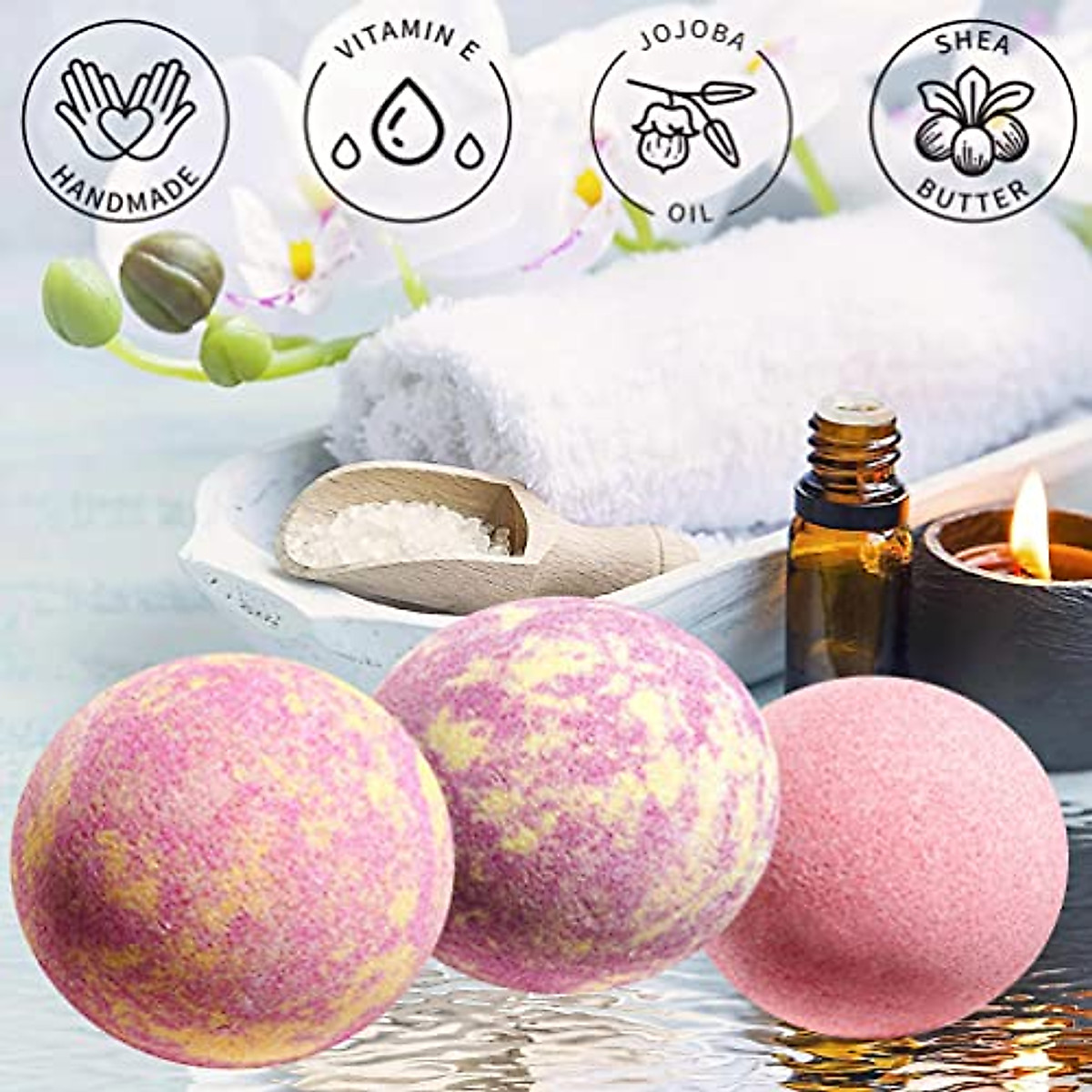 Birthday Gifts for Adults, Bath Bombs for Women, 30pc Bubble Bath Bombs for Women and Men with Shea & Coco Butter Dry Skin Moisturize, Christmas and Birthday Handmade Spa Bath Bomb Gifts