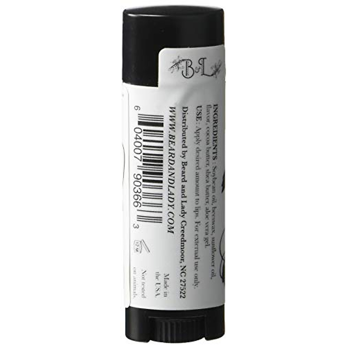 Beard and Lady - Chocolate Cardamom Rose Salve Lip Balm Stick - Black Oval Tube Sticks - 2 Pack of 0.15 fl oz balms