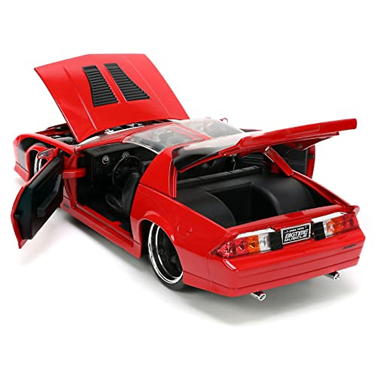 1985 Chevy Camaro Red with Black Stripes Bigtime Muscle Series 1/24 Diecast Model Car by Jada 34196