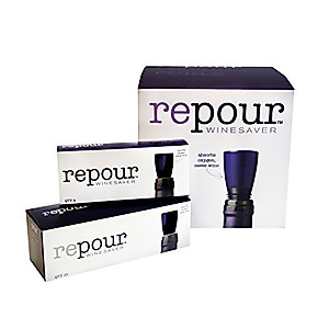 Repour Wine Saver - Wine Preserver and Stopper, Removes harmful oxygen from your wine, simply and effectively,Indigo Blue,10 Pack