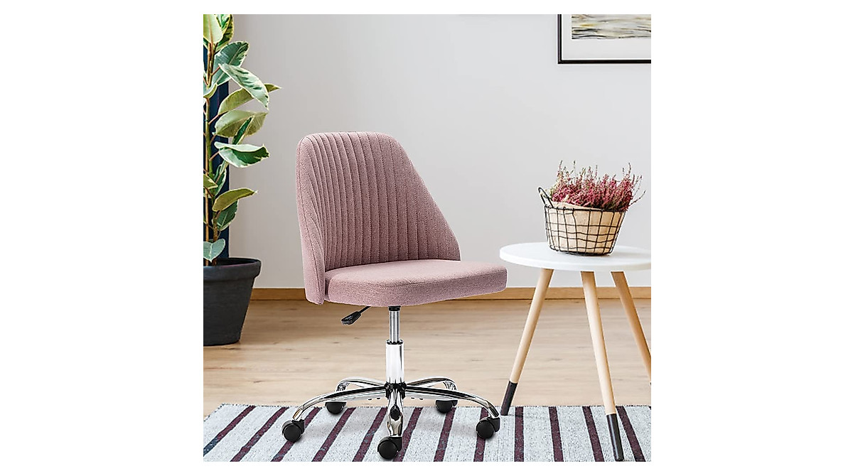Rose Pink Desk Chair - Adjustable, Cute & Comfy Home Office
