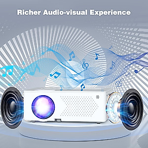 5G WiFi Projector with Screen, 400 ANSI Real Native 1080P 4K Outdoor Projector for Theater Movies, Synchronize Smartphone, Compatible W/ TV Stick/HDMI/PS4/Console [120'' Screen Included]