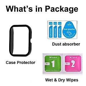 smaate Watch Cases with Screen Protector for V7, Compatible with SKG V7 1.69” Smartwatch, Hard PC Case with Tempered Glass Screen Protector, Protecting Watch Body & Screen, Anti-Scratch, Anti-Shatter