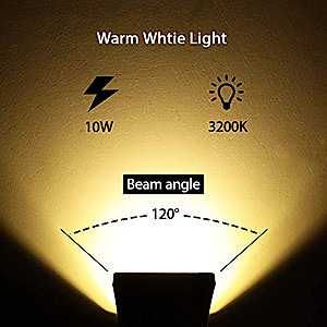 Lysed 10W Low Voltage LED Landscape Lights, Bowfishing Lights Warm White 12V Spotlights for Garden Pathway, Yard, Lawn, Wall, Trees Lighting, Outdoor Spotlight with Spike Stand(10 Pack)