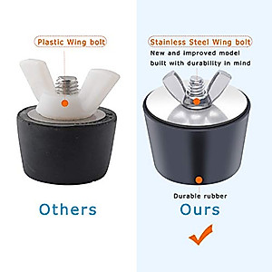 Pool Winterizing Plugs 1.25" to1.5 Swimming Pool Winter Expansion Plugs with SS Screw, Stainless Steel Bolts,Pack of 2