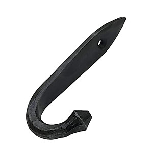 Hand Forged Metal Leaf Hook Set of 2 Pcs Wrought Iron Wall Mounted Coat Hooks Blacksmith Metal Wall Hooks Rack Handmade Rustic Wall Hook Classic Look Black Antique Finish Wall Hooks by Living Ideas